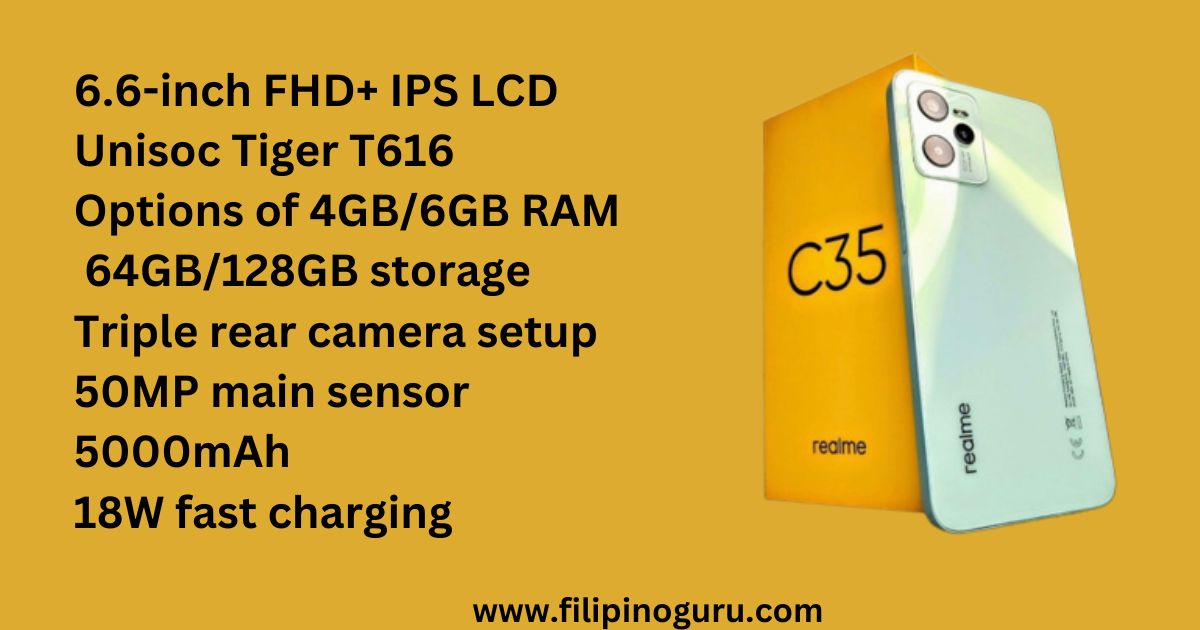Official Realme C35 Price Philippines in Just 9,499 PHP